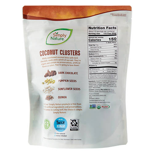 Simply Nature Dark Chocolate Coconut Clusters